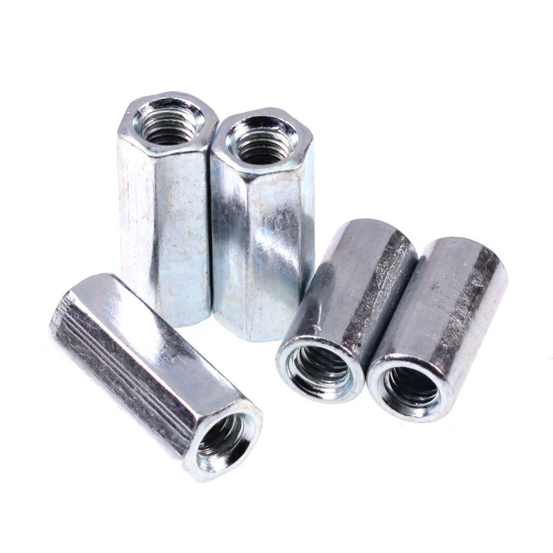 M6 Standard DIN6334 Class 4 Zinc Plated Hex Coupling Nut Join Two ...