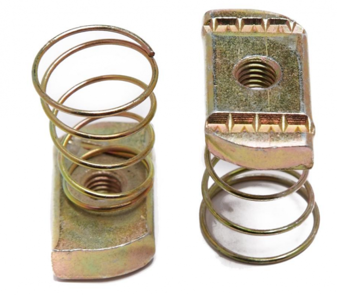 M8 Grade 6 20mm Short Spring Channel Nuts Yellow Zinc Plated